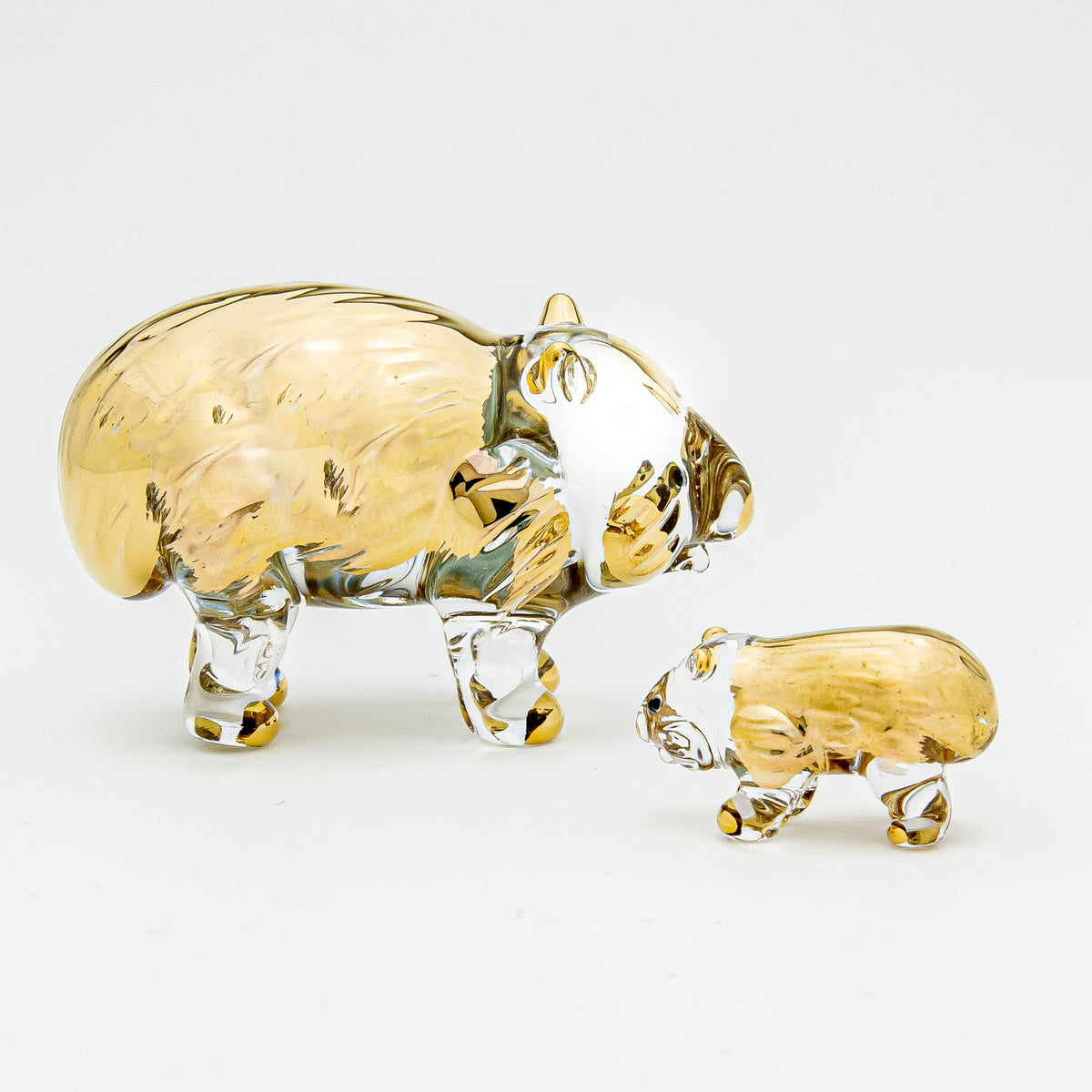 Gold + Glass - Wombat and baby – Webb Arts